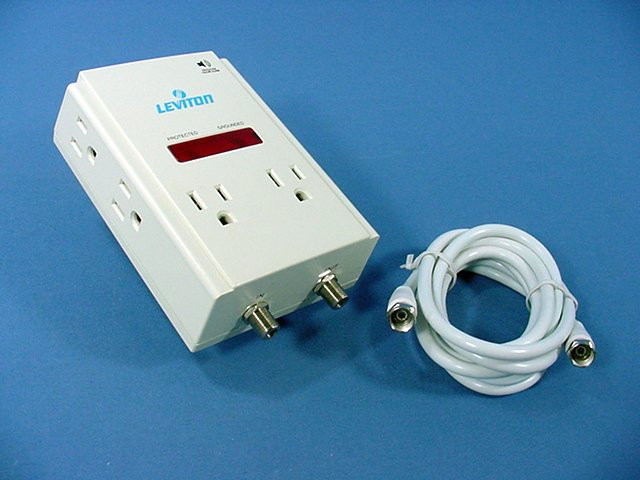 🏠 Leviton COMMERCIAL Compact Block Wall Surge Protector Suppressor CATV ...