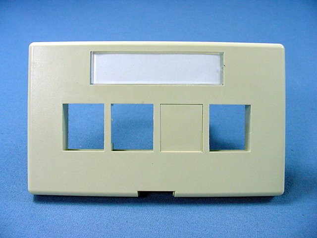 🏠 Leviton Ivory 4-Port Quickport Cubicle Wallplate Data Faceplate Fits ...
