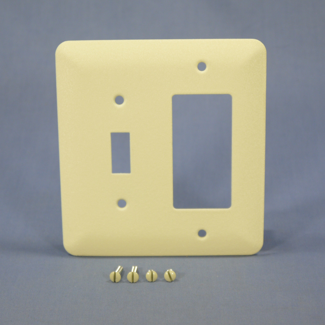 🏠 Mulberry Princess Ivory Wrinkle 2-Gang Painted Metal Steel Switch ...