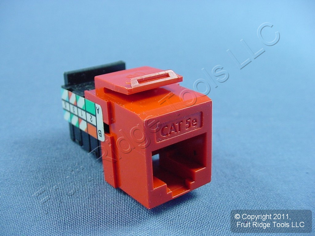 🏠 Leviton Orange Keystone Cat 5e Jack Fits Leviton Quickport Category ...