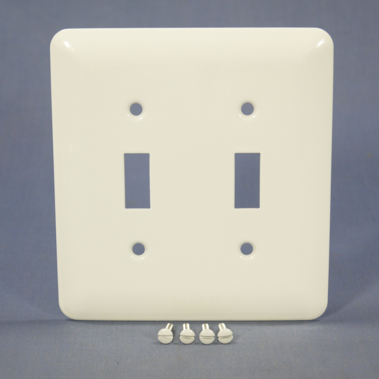 🏠 Mulberry Princess White 2-Gang Painted Metal Steel Switch Cover ...