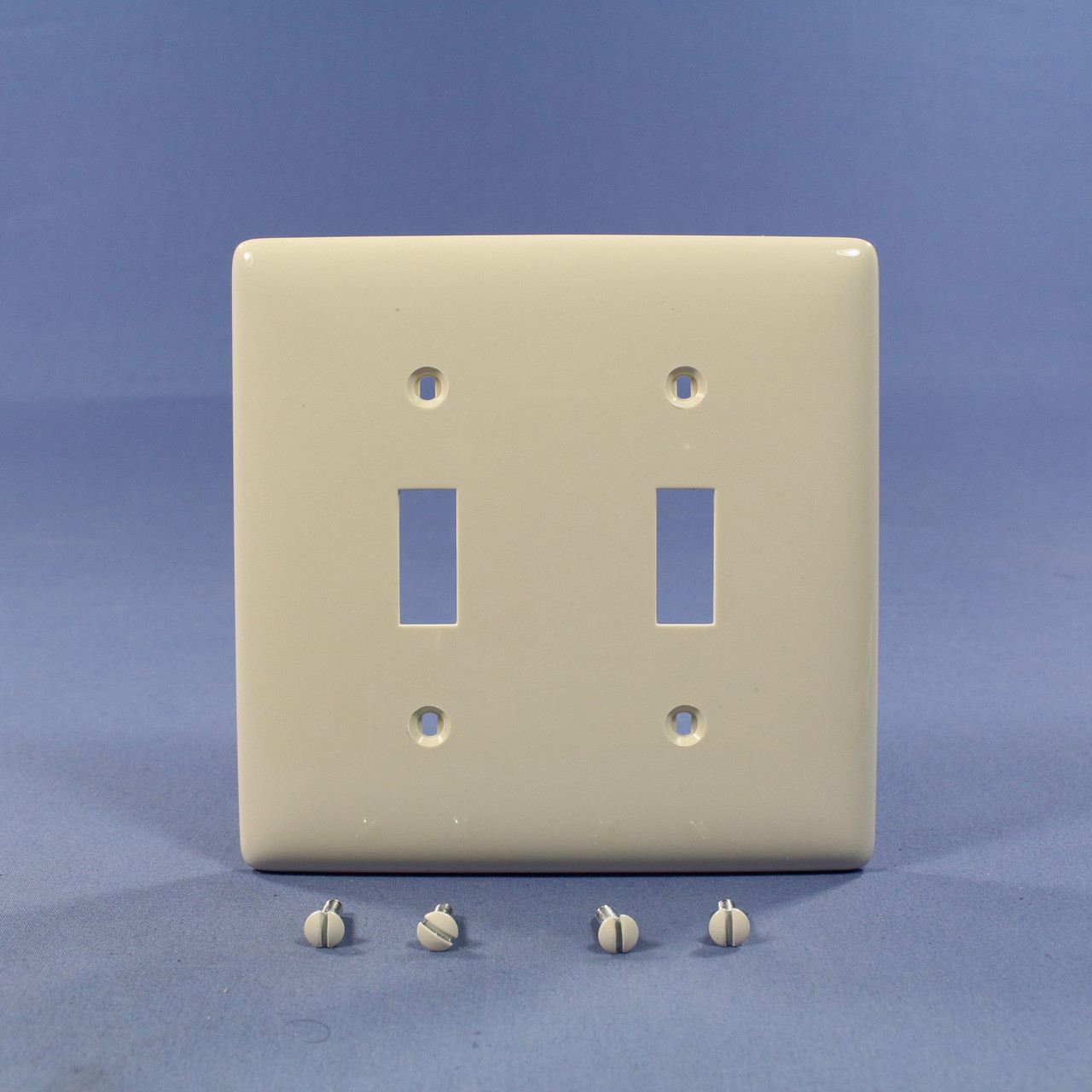 🏠 Hubbell Light Almond UNBREAKABLE Nylon 2-Gang Switch Cover Wallplate ...