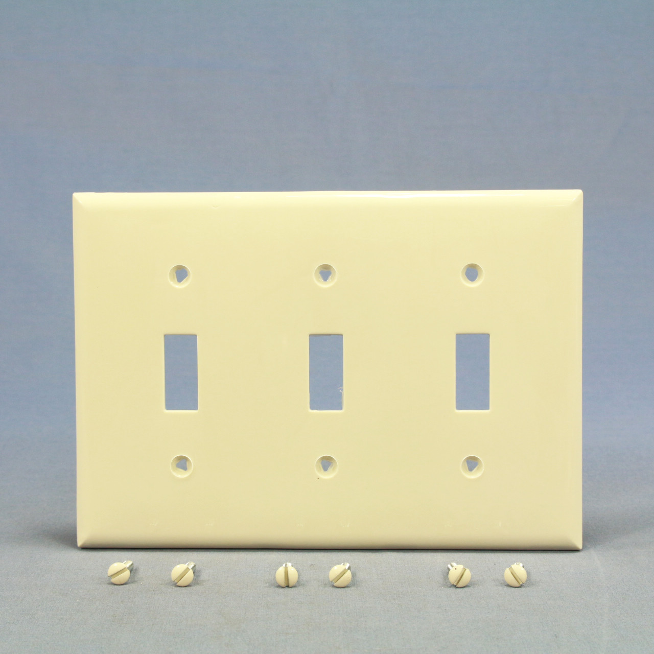 🏠 Cooper Light Almond Unbreakable 3-Gang Switch Cover Wall Plate Nylon ...