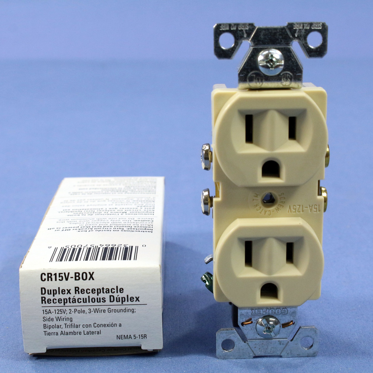 New Cooper Ivory COMMERCIAL Grade Outlet Receptacle NEMA 5 15R 15A new-cooper-ivory-commercial-grade-outlet-receptacle-nema-5-15r-15a