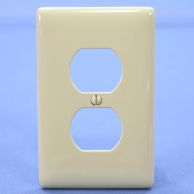 🏠 Hubbell Ivory Mid-Size 1-Gang Unbreakable Receptacle Nylon Wallplate ...