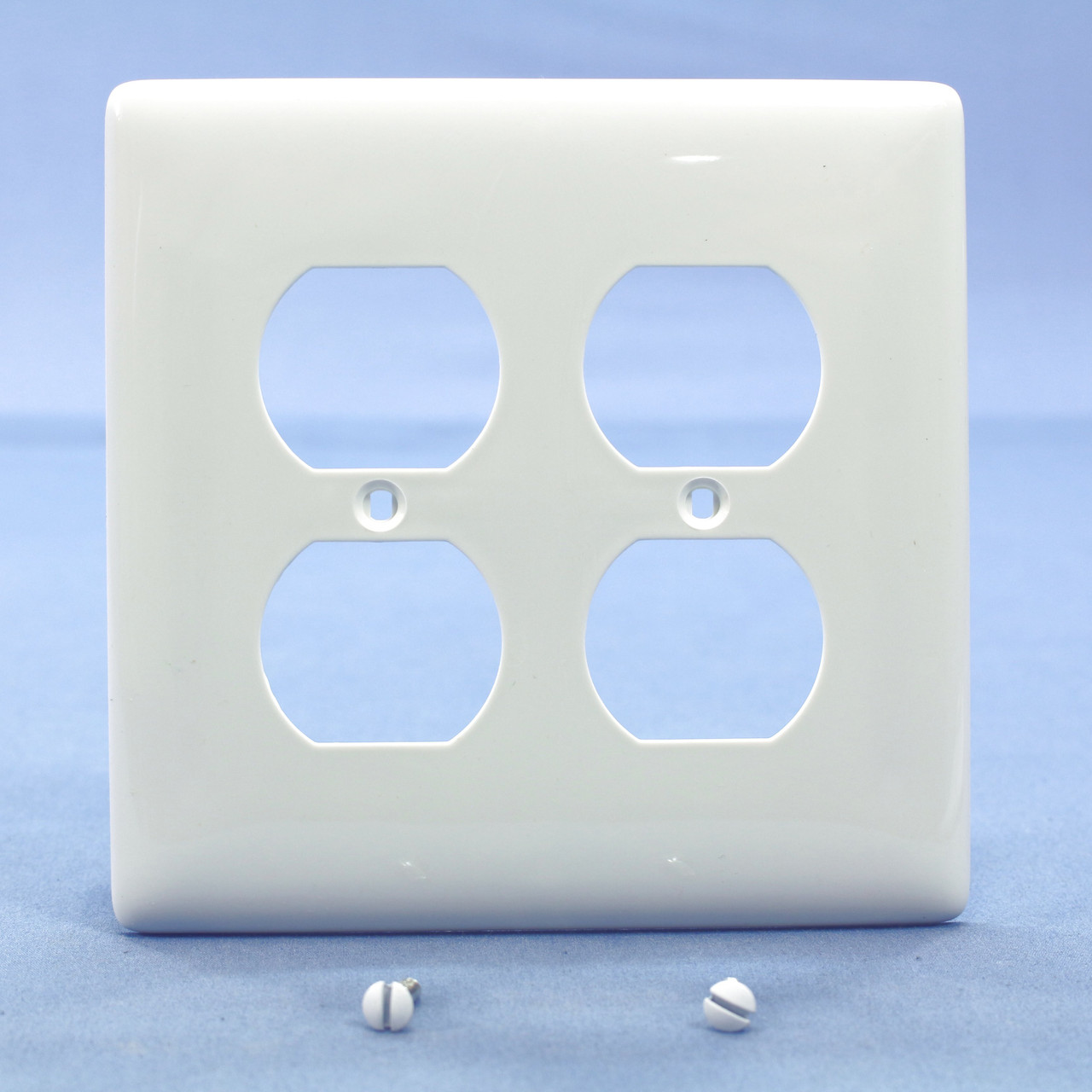 🏠 Hubbell White Mid-Size Nylon 2-Gang Receptacle Wallplate Unbreakable ...