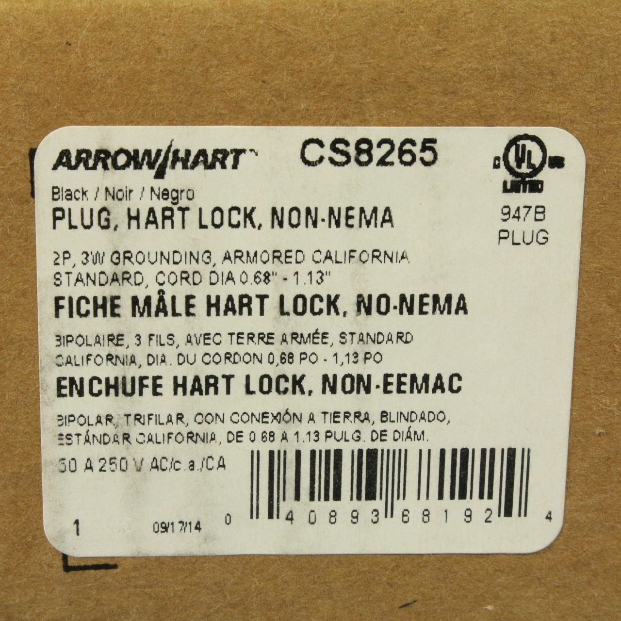 🏠 Shop Armored Hartlock Plug Twist Turn Locking 50A 250V 2-Pole 3-Wire ...