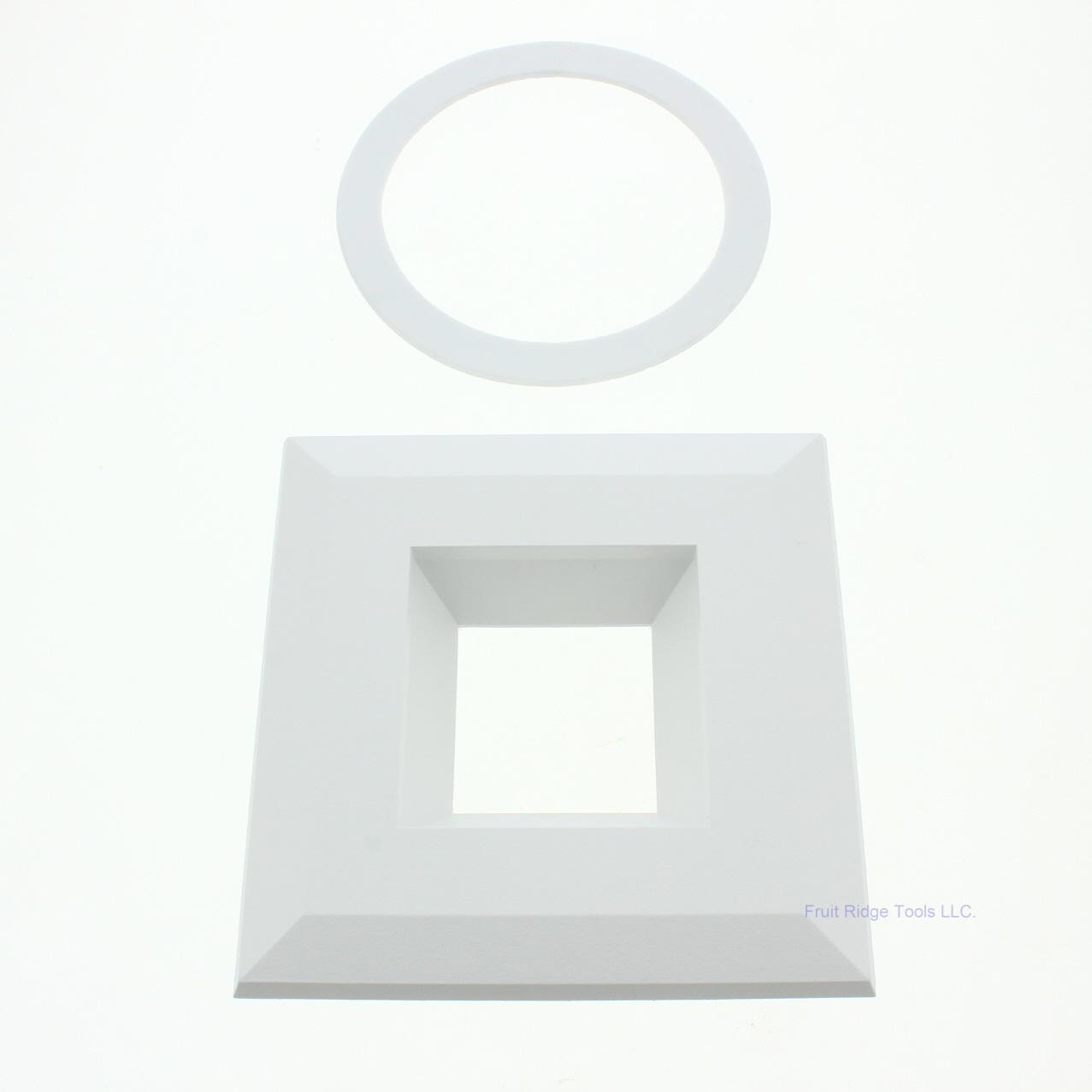 🏠 New American Lighting White Stamped Aluminum Smooth Snap On Square ...
