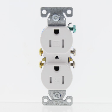 🏠 Eaton White TAMPER RESISTANT Duplex Receptacle Outlet NEMA 5-15R 15A ...
