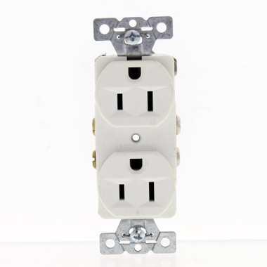 🏠 Arrow Hart White COMMERCIAL Grade Straight Blade Outlet Duplex Power ...