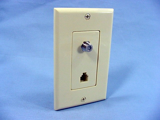 🏠 Leviton 1-Gang Ivory Decora Telephone Video Jack Wall Plate Type 625D ...