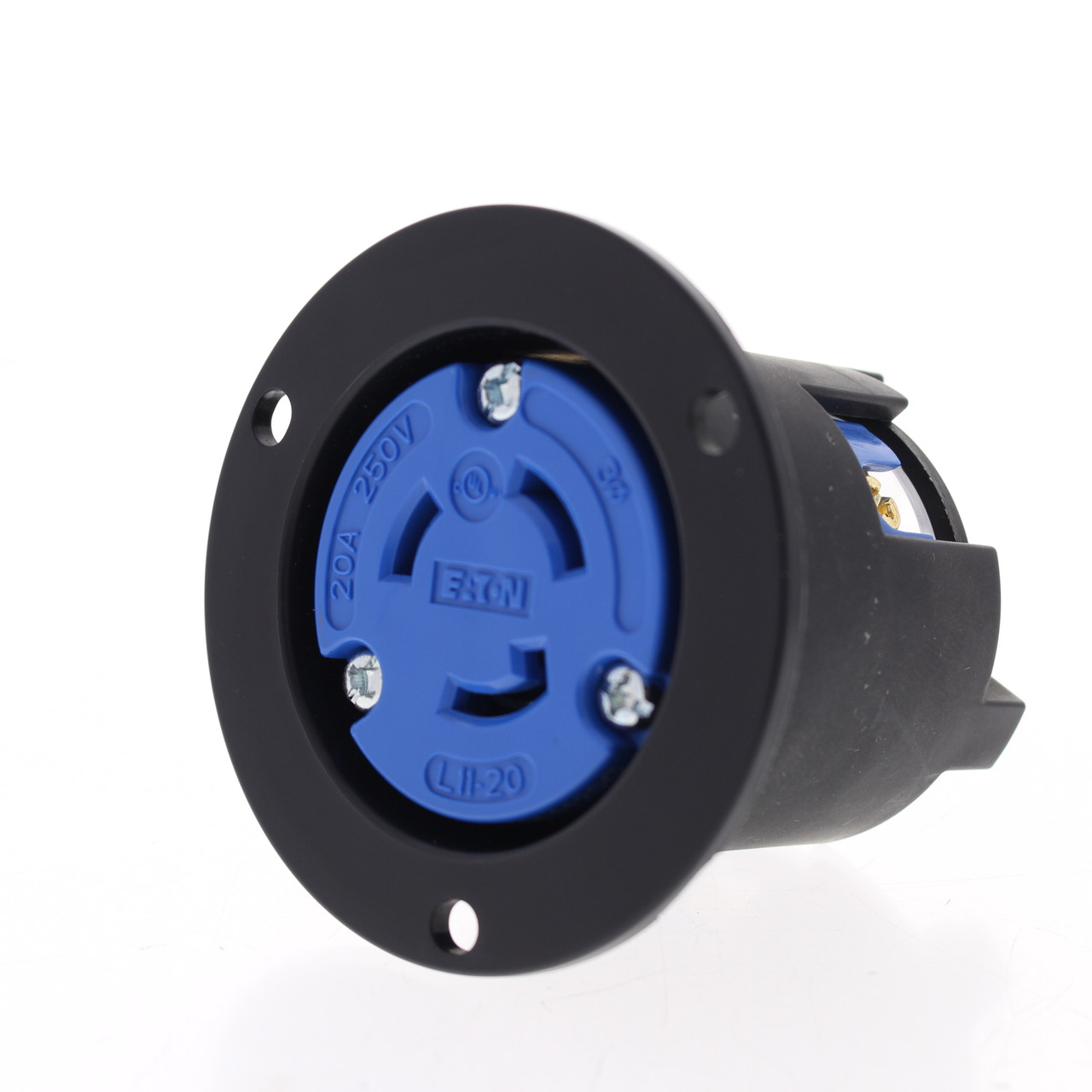 🏠 Eaton Blue Twist Turn Locking Flanged Outlet NEMA L11-20R 20A 250V 3Ø ...