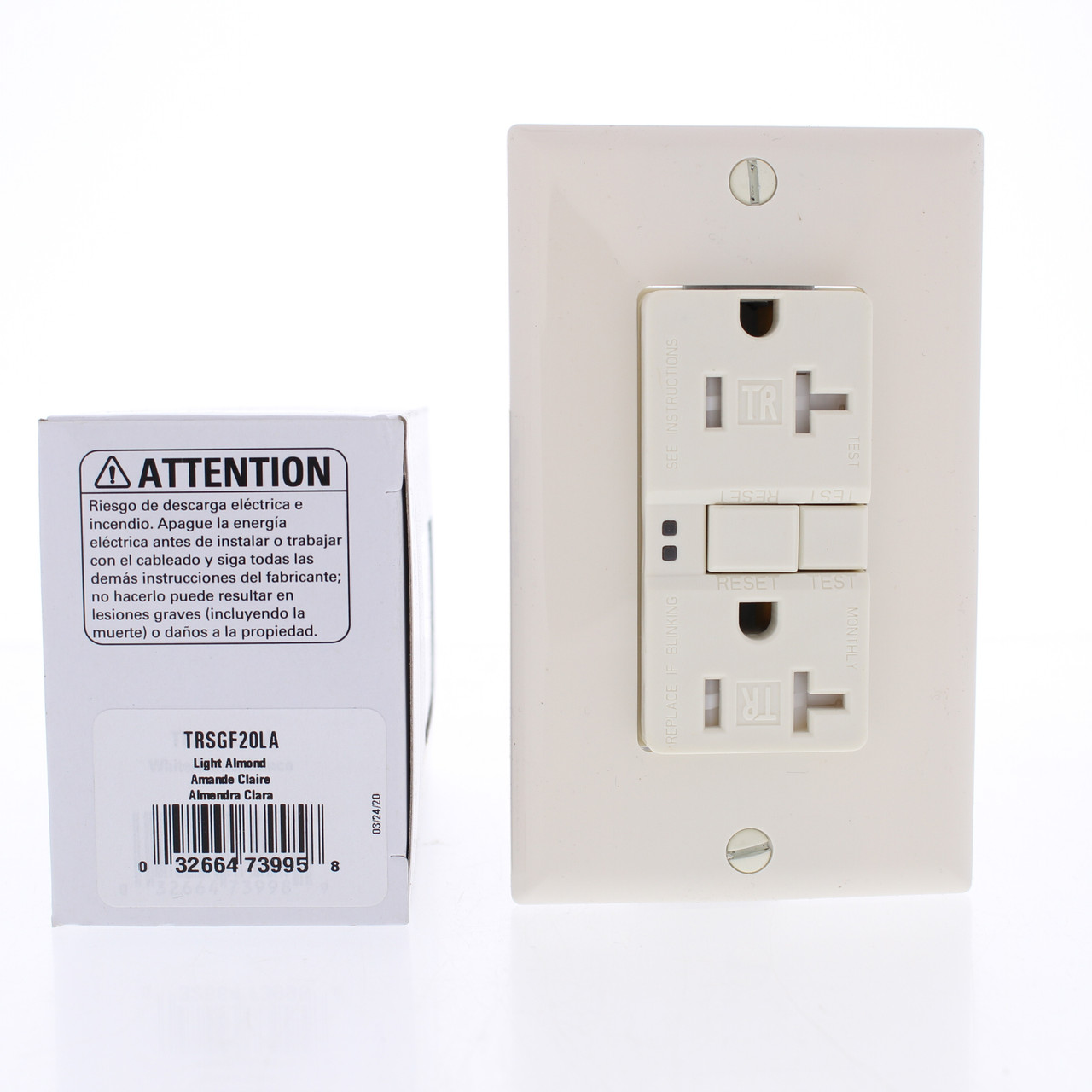 🏠 Eaton Lt Almond Tamper Resistant GFCI Self-Test Outlet Duplex ...