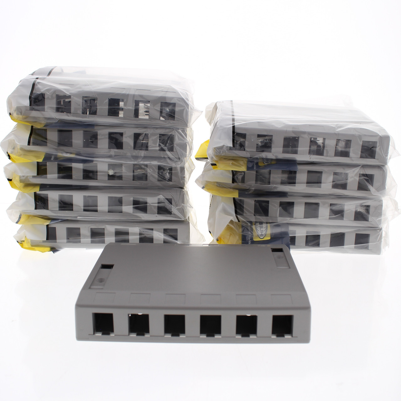 🏠 10 Hubbell iStation Gray 12-Port Surface Mount Boxes Keystone Housing ...
