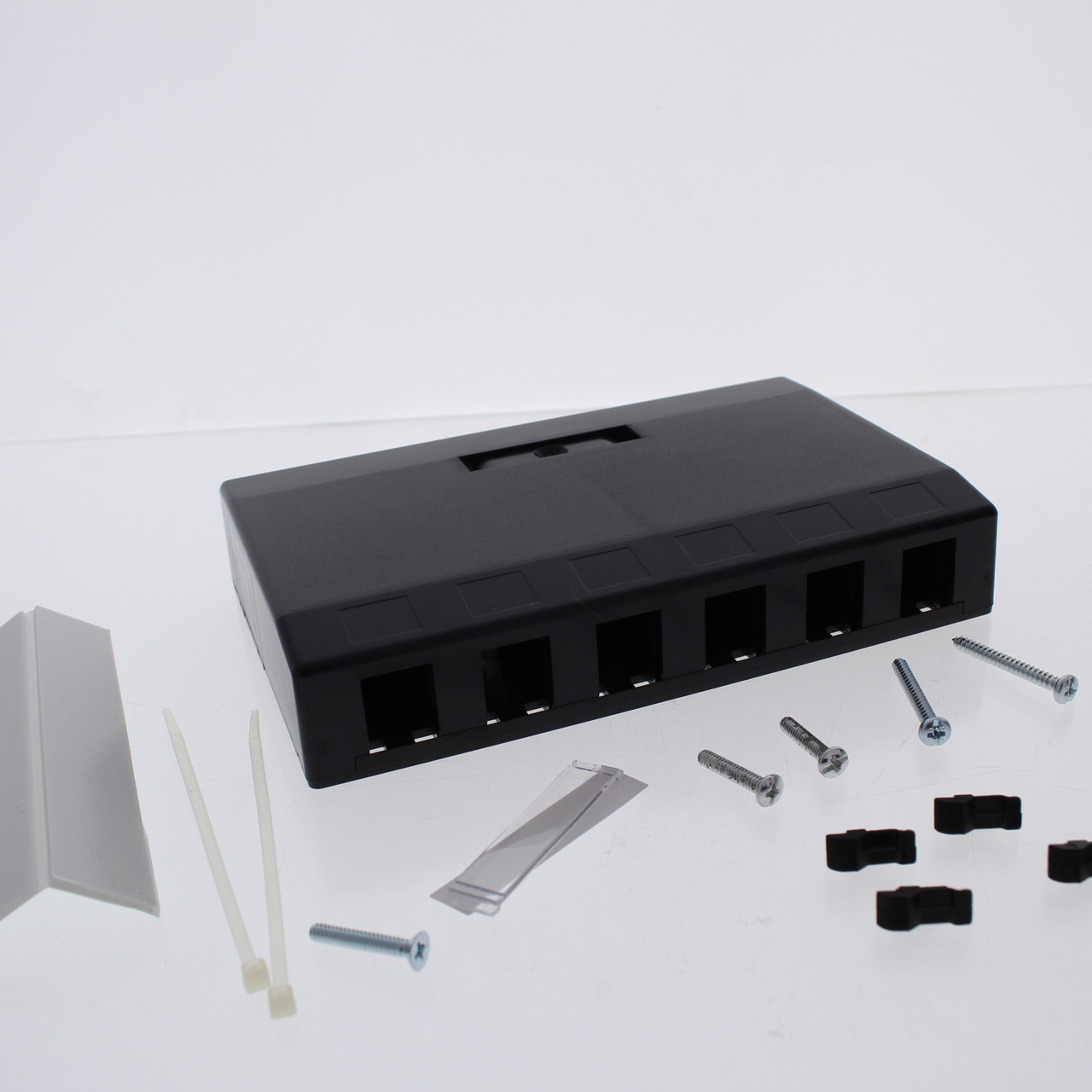 🏠 Hubbell Black 6-Port Data Voice Multimedia Electric Surface Housing ...