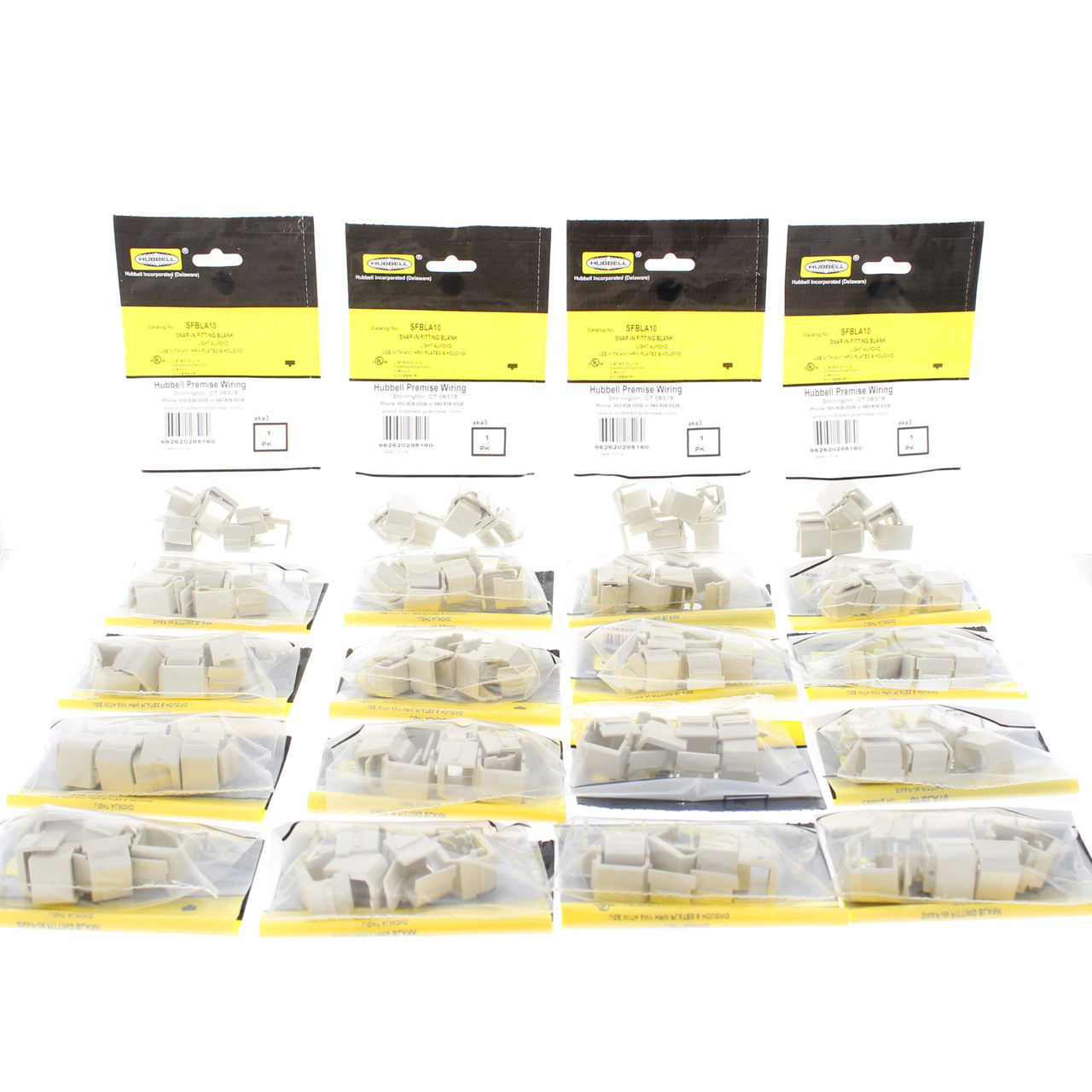 🏠 200pcs Hubbell SFBLA10 Light Almond Snap-In Fit Blank Filler Plate ...