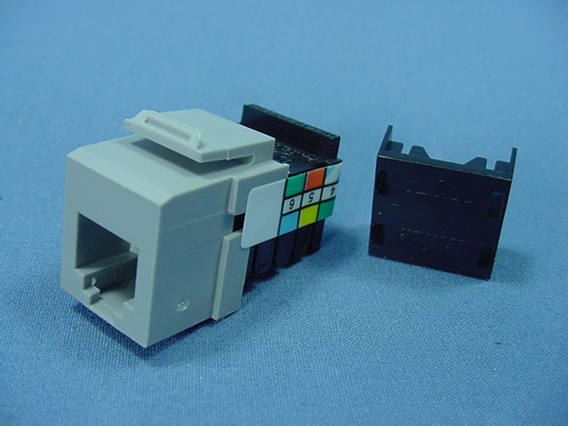 🏠 Leviton Gray Quickport 6-Wire Snap-In Phone RJ11 Telephone Insert ...