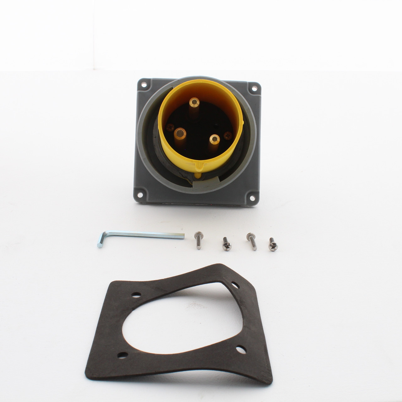 🏠 Hubbell Watertight IEC Pin & Sleeve Flanged Inlet Plug 100A 125V 2P3W ...