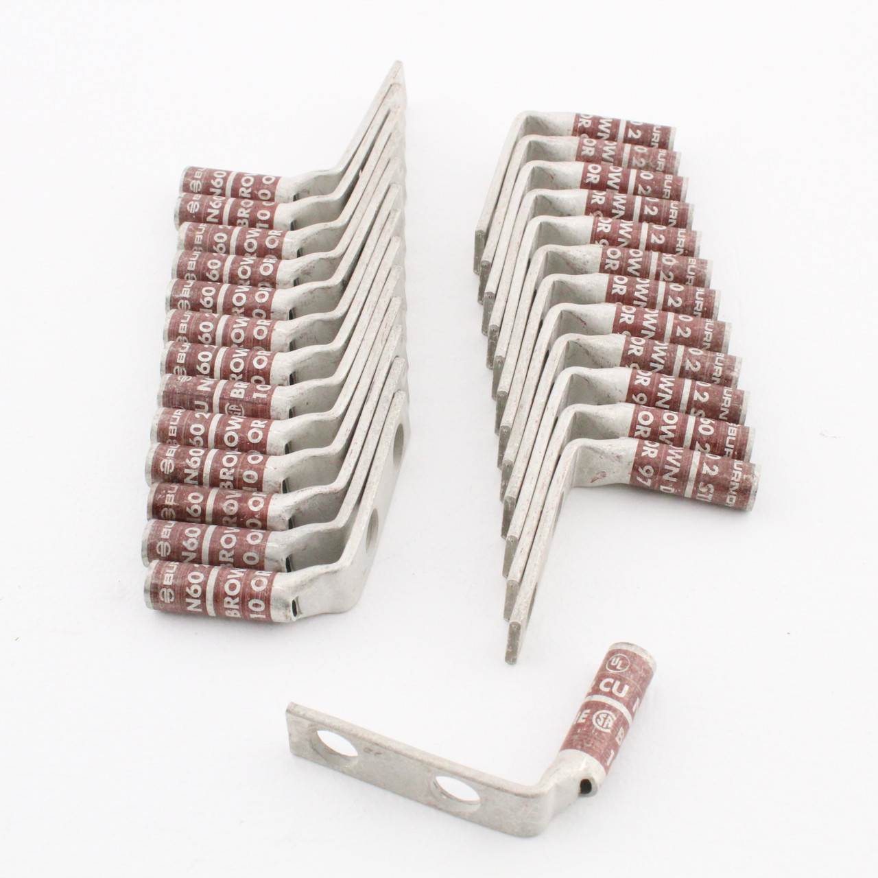 🏠 25 Hubbell Bonding Grounding Compression Lugs 90 2AWG 3/8" Holes 1 ...