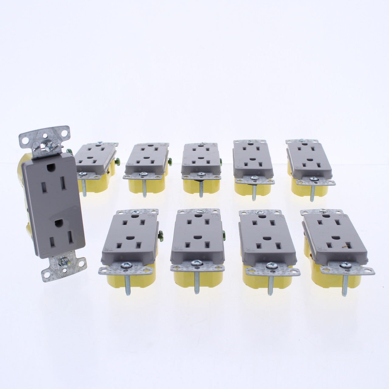 🏠 10 Hubbell Gray Tamper Resistant Decorator Receptacle Outlets 15A ...