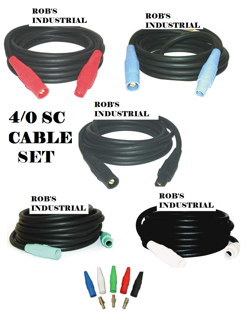 50FT 4/0 SC CABLE 5 WIRE SET 400 AMP 120/208v W/ SERIES 16 SINGLE POLE ...