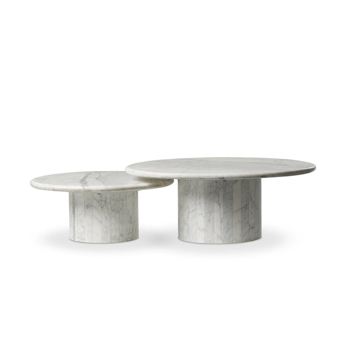 Four Hands Stuart Nesting Coffee Table Set - White Calacatta Marble