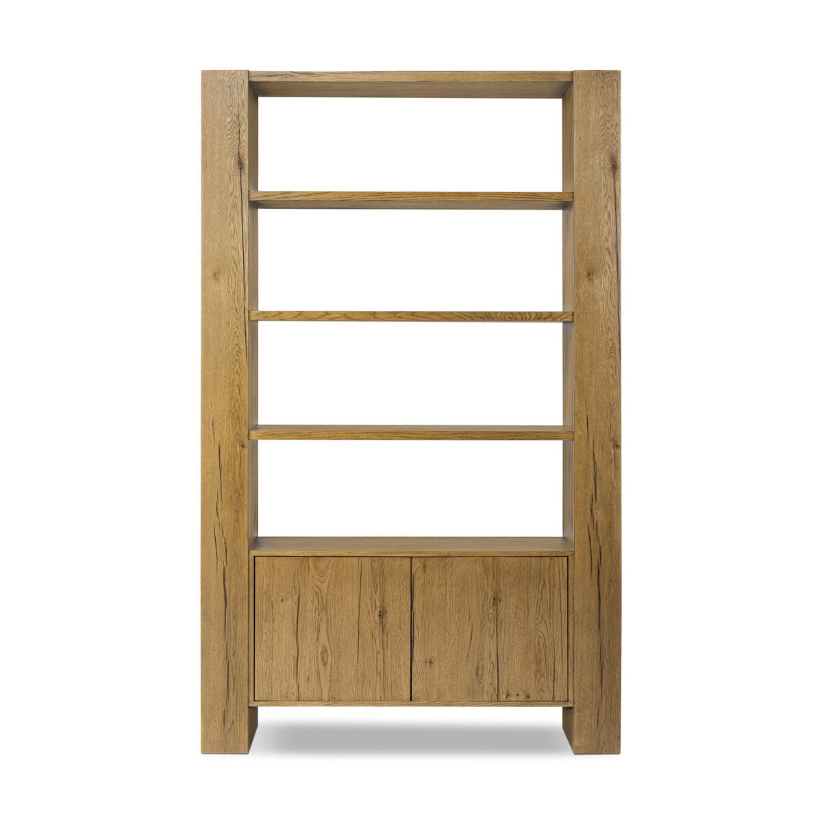 Four Hands Fisher Bookcase - Rustic Amber Oak Veneer