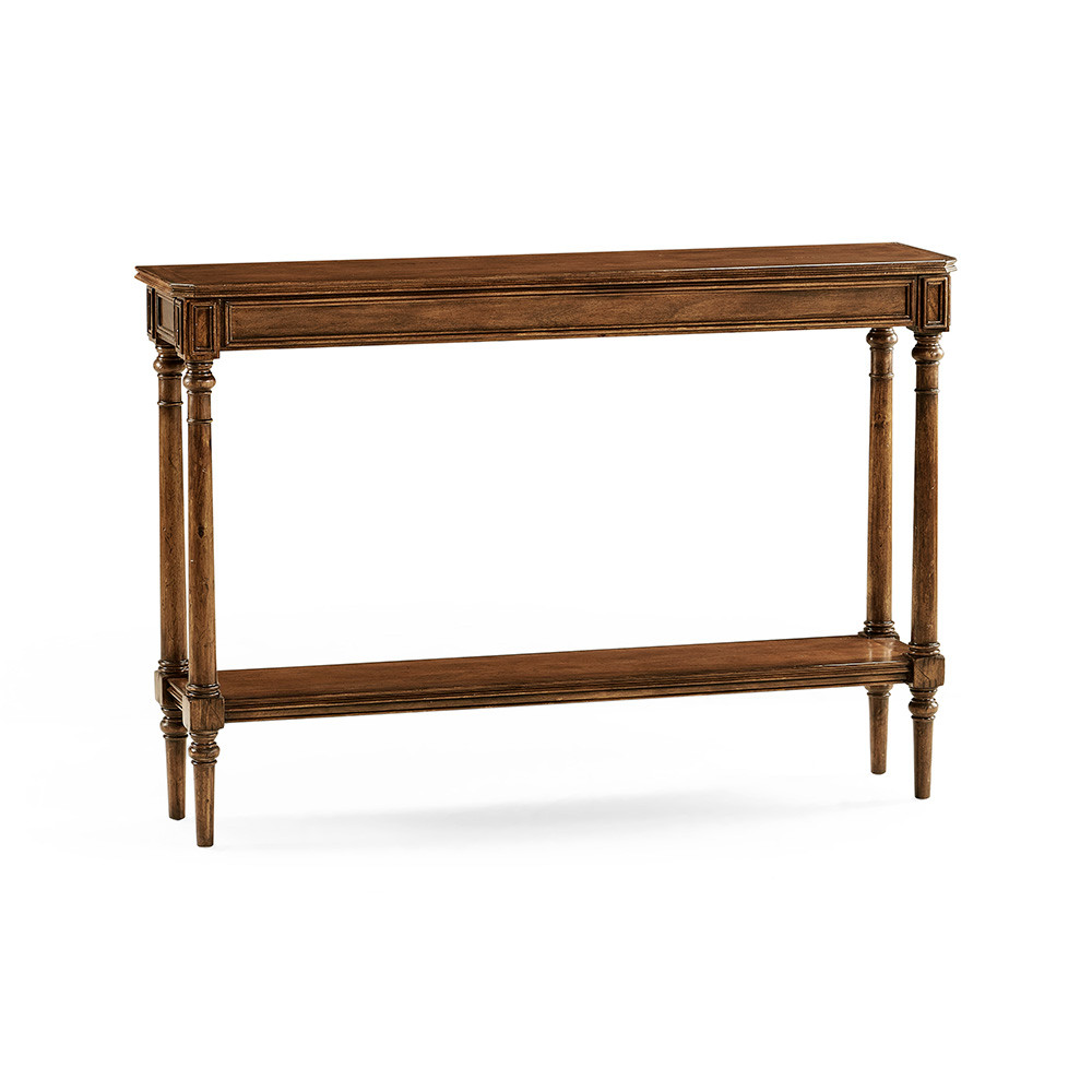 Jonathan Charles Curated Narrow Dark Walnut Console Table