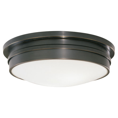 Robert Abbey Roderick 17" Dia Flush Mount - Deep Patina Bronze - White ...