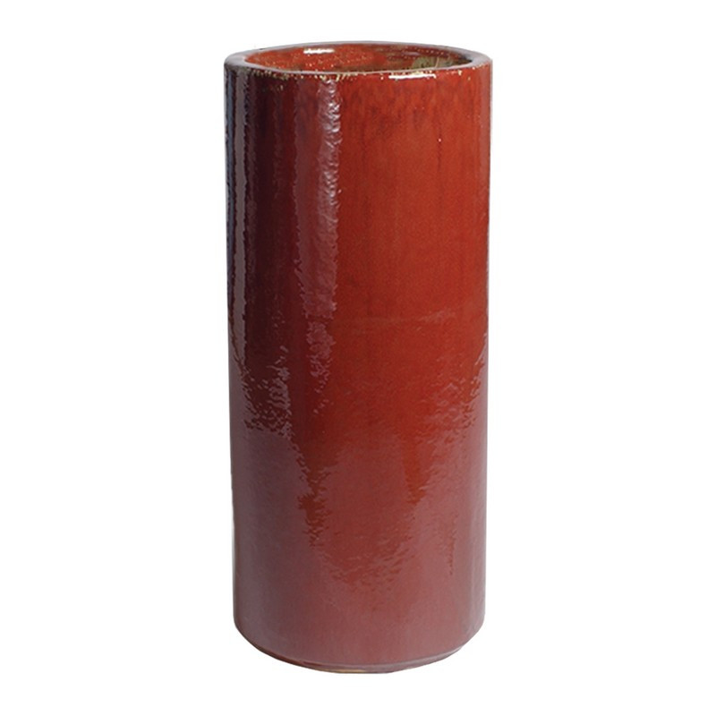 red ceramic planters