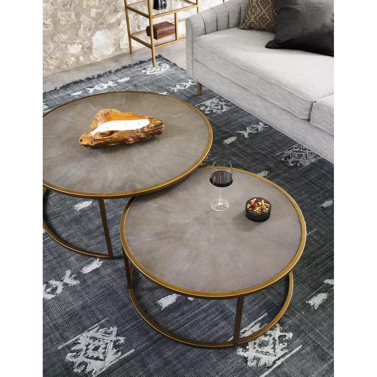 Four Hands Shagreen Nesting Coffee Table