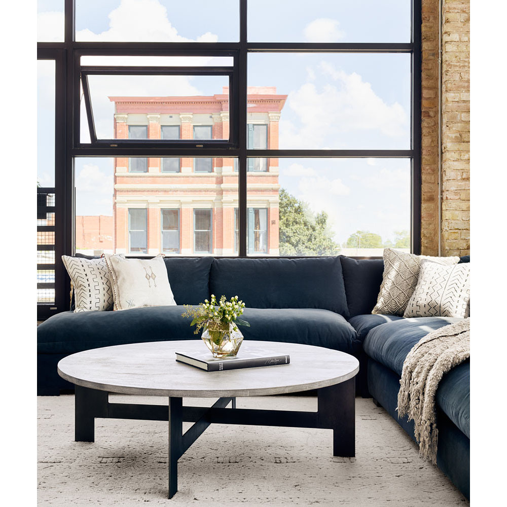 Four Hands Round Coffee Table With Iron