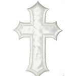 Iron On Patch Applique - Cross Large Satin PURPLE - PATCHWORK PANDA LLC