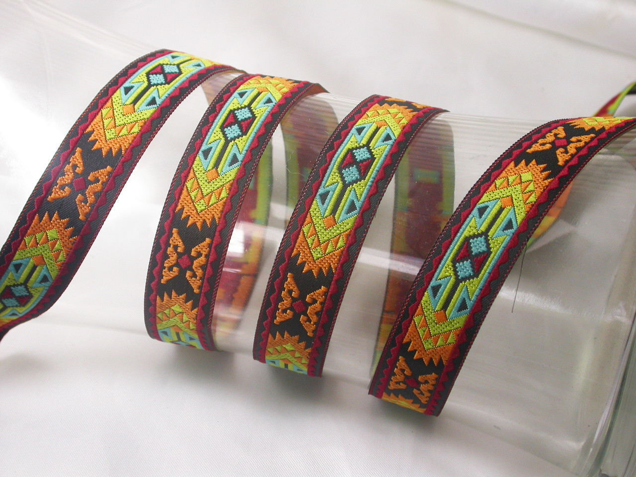 Aztec Jacquard Ribbon 3/4 " (20mm) Bright Pattern priced Per Yard ...