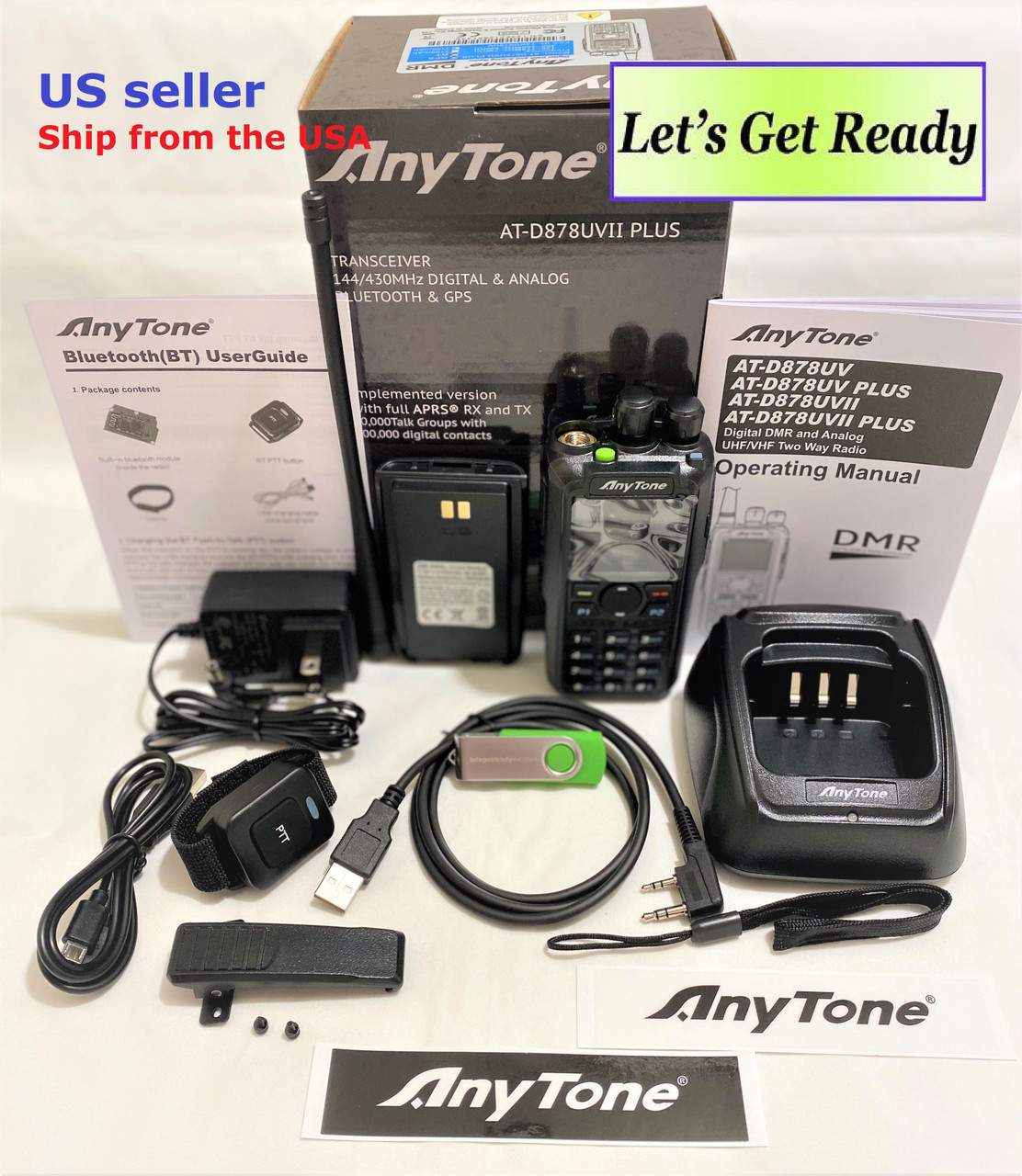 New Version AnyTone AT-D878UV II Plus with GPS Bluetooth Dual Band DMR ...