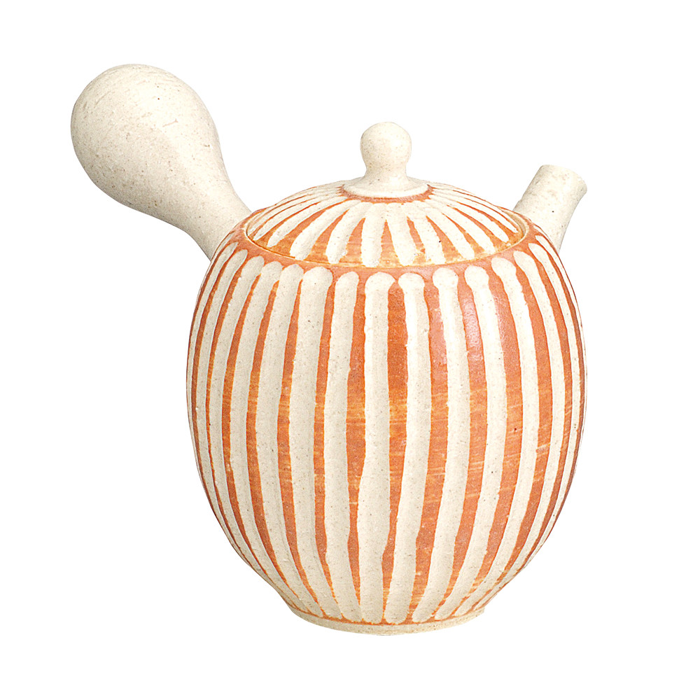 Tokoname Pottery : STRIPE - Japanese Kyusu tea pot 280cc Ceramic fine ...