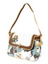 Ivory Tag Leather and Fabric Floral Twirl Handbag - In-Sattva