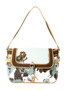 Ivory Tag Leather and Fabric Floral Twirl Handbag - In-Sattva