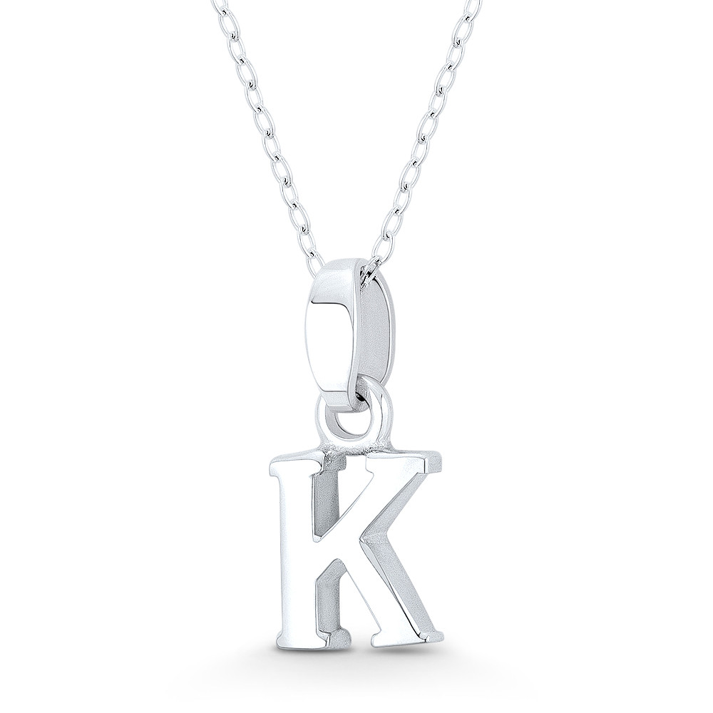 Initial Letter "K" 20x9x3mm (0.8in x 0.35in x 0.12in) Charm 3D Pendant ...