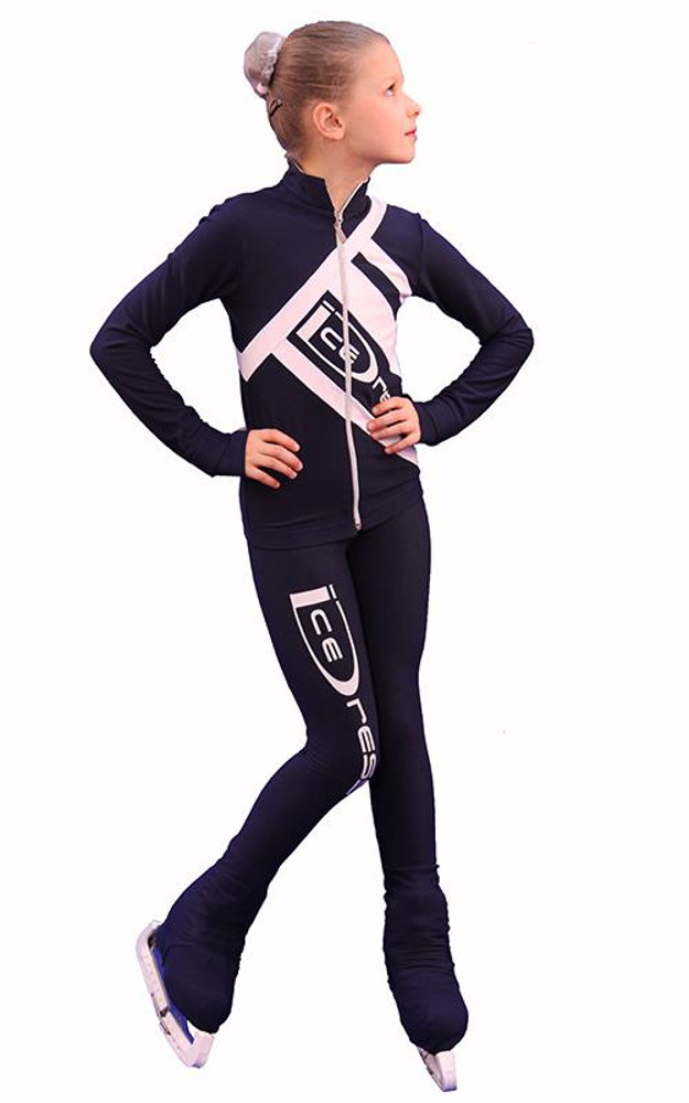IceDress Figure Skating Outfit - Thermal - IceDress (Dark Gray with White)
