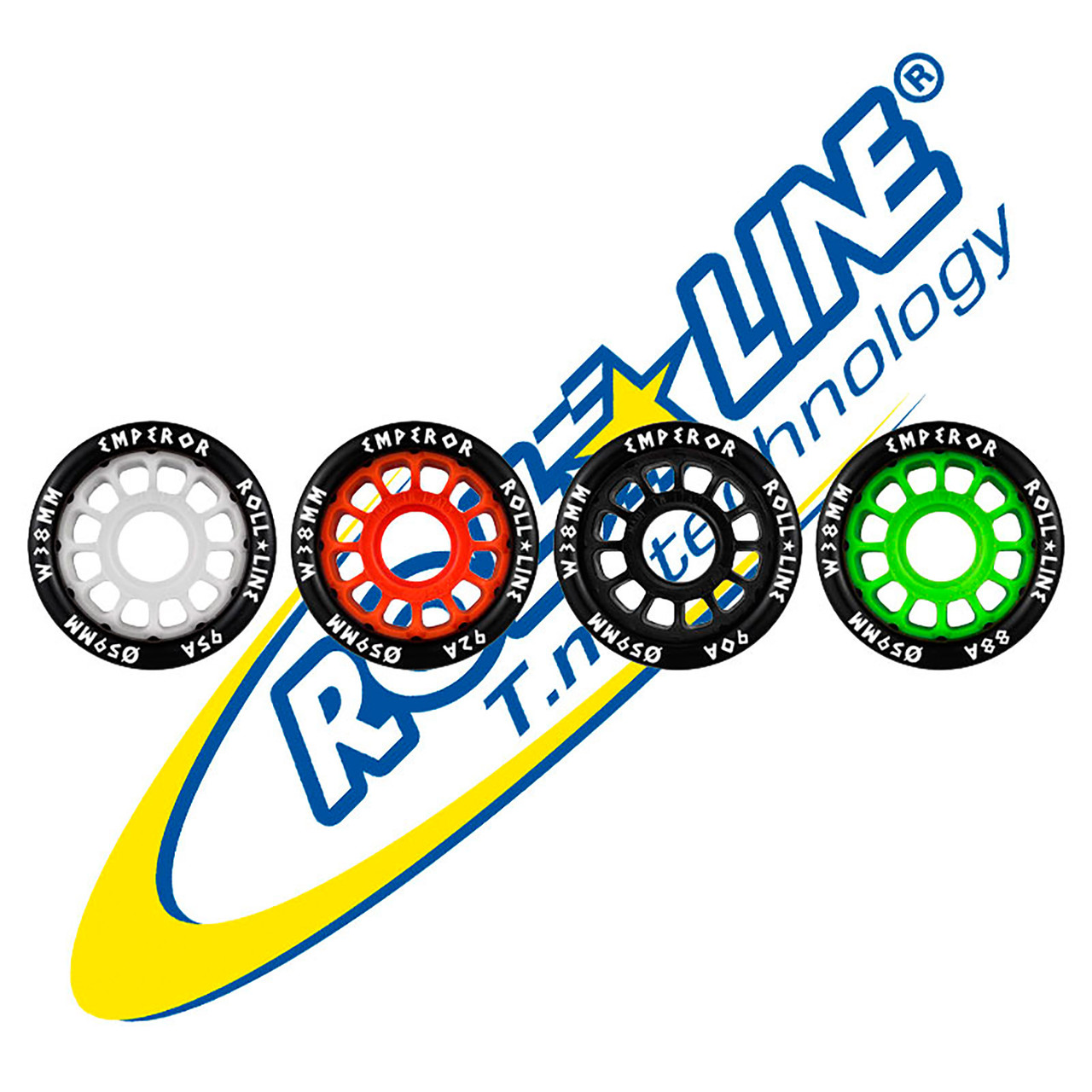 Roll-Line Emperor Roller Derby Wheels (Set of 8, 59x38mm)