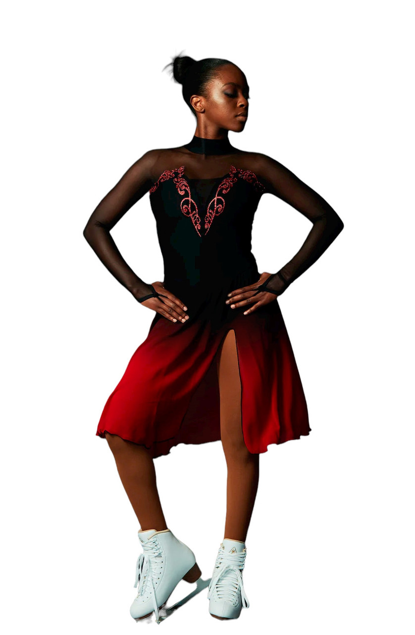 Elite Xpression - Passionate Red Dance Dress - FigureSkatingStore