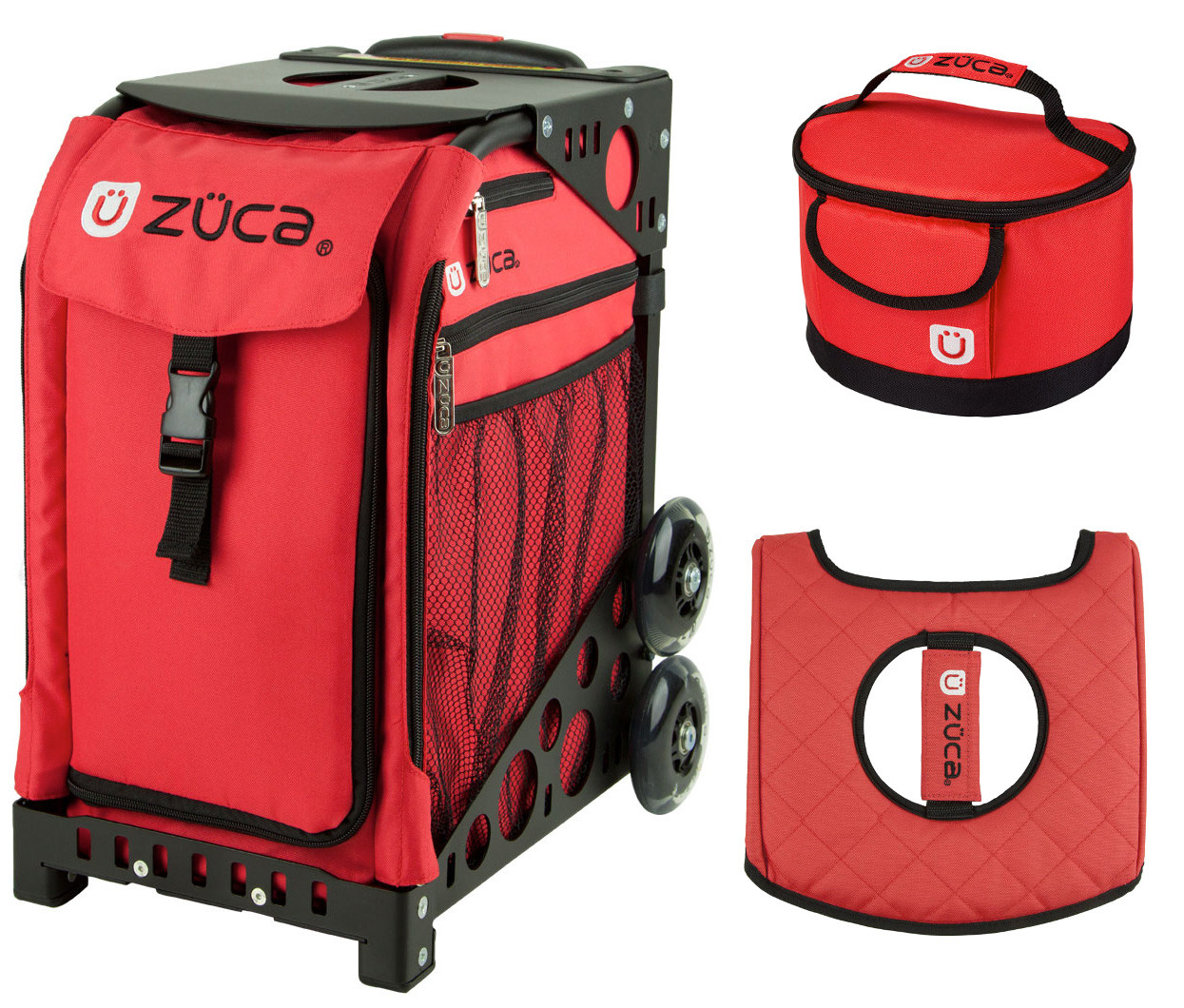 Zuca Sport Bag - Chili with Gift Lunchbox and Seat Cover (Black Non ...