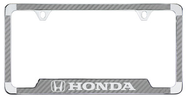 Honda License Plate Frame With Carbon Fiber Vinyl Insert