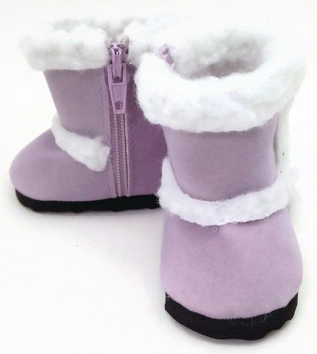 Shearling Boots-Lavender - Dori's Doll Boutique