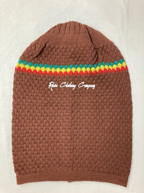 Rasta Knitted Natty Dread Cotton - No Peak : Cap (Brown/Colors JUMBO ...