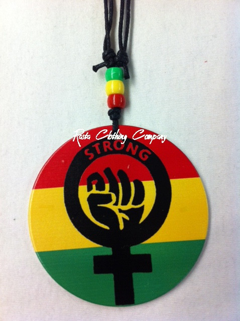 Strong Fist - Leather Cord With Rasta Wood Pendant : Rasta Necklace ...