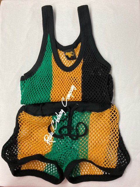 Jamaica Reggae - 2 Piece : Mesh Shorts Set - Rasta Clothing Company