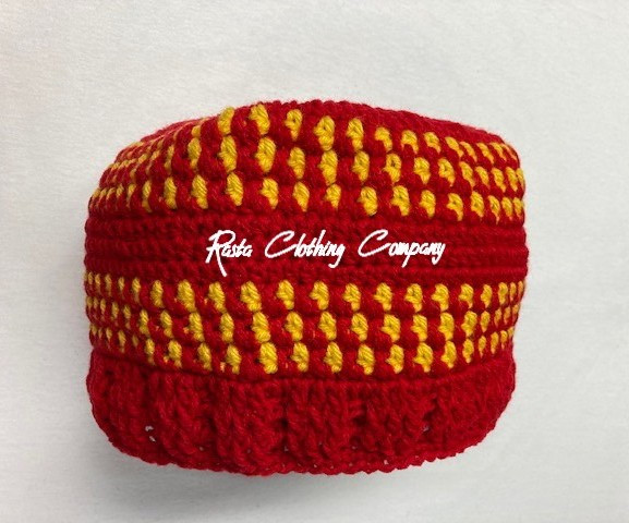 Authentic JBloc Custom Knitted Super Rasta Tam - Red/Gold (Large/XL ...