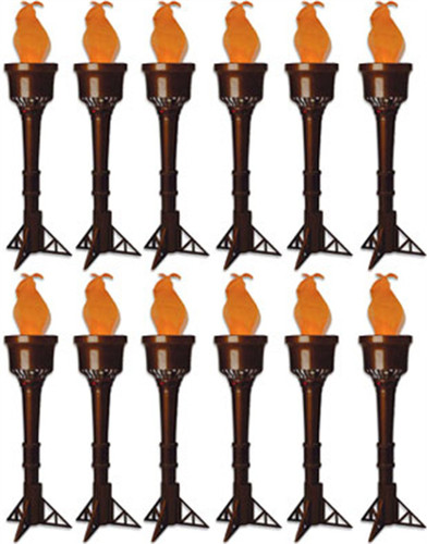 Set of 12 Electric Faux-Flame Battery Operated Torches